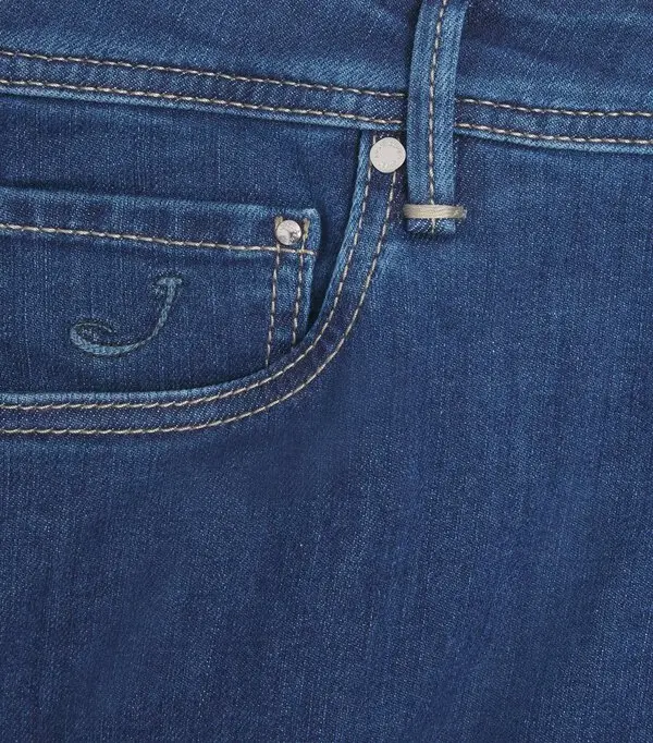 Jacob Cohen Limited Edition Ostrich Leather-patch Bard Slim Jeans - Blue