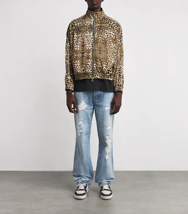 COLE BUXTON Distressed Straight-leg Jeans
