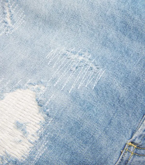 COLE BUXTON Distressed Straight-leg Jeans