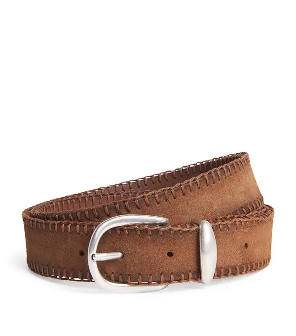 Eleventy Crust Suede Leather Belt