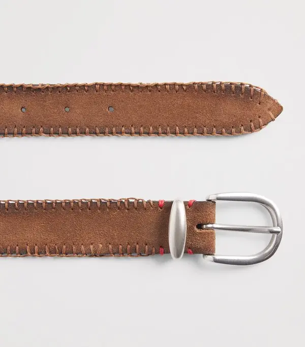 Eleventy Crust Suede Leather Belt