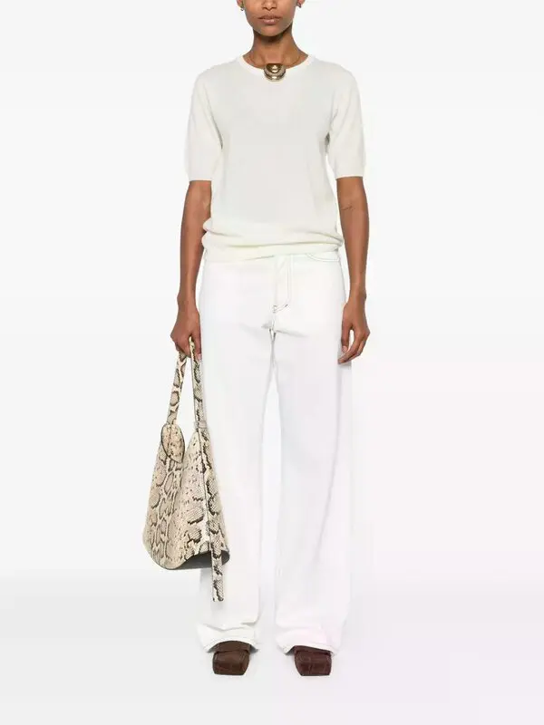 Soft Goat Cashmere T-shirt - Neutrals