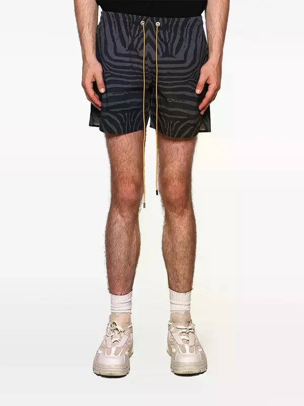 Rhude Zebra-print Drawstring-waist Swim Shorts