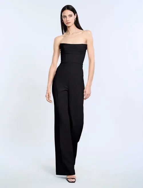 Bcbgmaxazria Strapless Wide-leg Jumpsuit With Drape