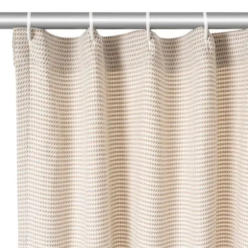 OLIVE & LINEN Pixel Shower Curtain - Beige