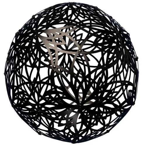 GLOWTHEORY 18" Solar Lotus Light Black Outdoor Hanging Décor - Multicolored