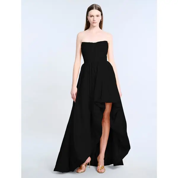 Bcbgmaxazria Strapless High-low Taffeta Gown - Black