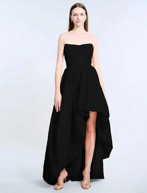 Bcbgmaxazria Strapless High-low Taffeta Gown - Black