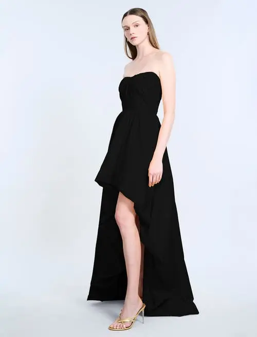 Bcbgmaxazria Strapless High-low Taffeta Gown - Black