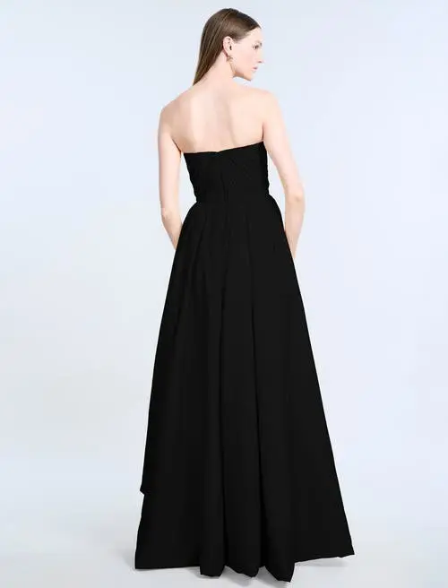 Bcbgmaxazria Strapless High-low Taffeta Gown - Black