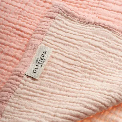 OLIVE & LINEN Soho Supersoft 4-layer Cotton Gauze Bath And Hand Towelset - Blush