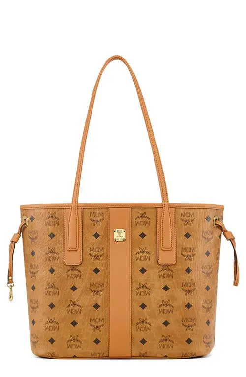 Mcm Small Reversible Liz Shopper - Cognac