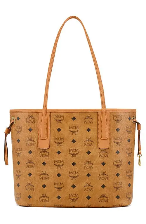 Mcm Small Reversible Liz Shopper - Cognac