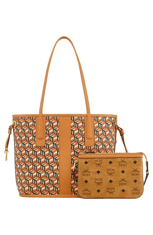 Mcm Small Reversible Liz Shopper - Cognac