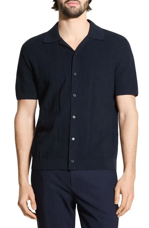 Theory Chevron Knit Camp Shirt