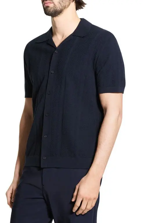Theory Chevron Knit Camp Shirt