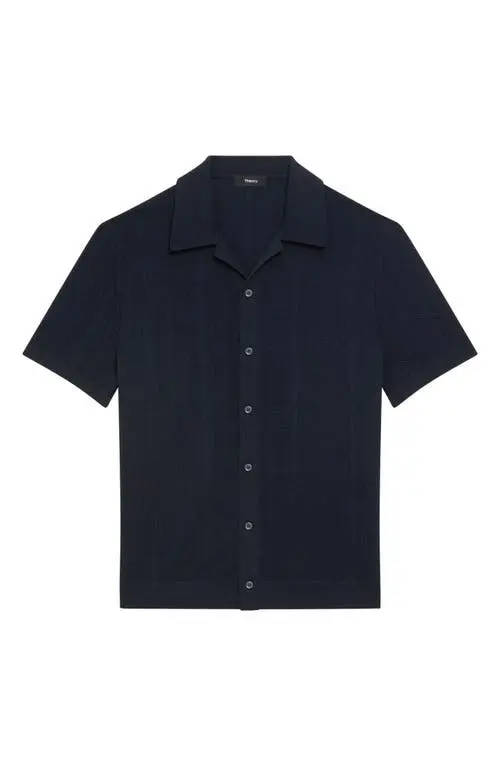 Theory Chevron Knit Camp Shirt
