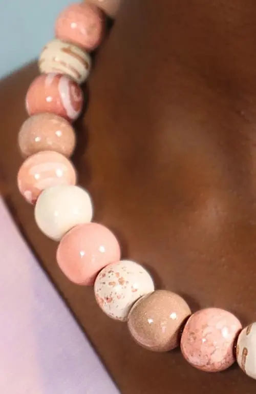 KAZURI Ceramic Beaded Necklace - Multi