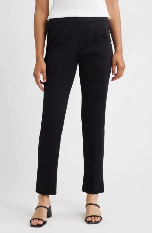 Misook Slim Leg Knit Pants - Black
