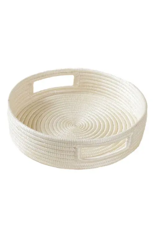 INDEGO AFRICA Small Woven Tray Sisal - White