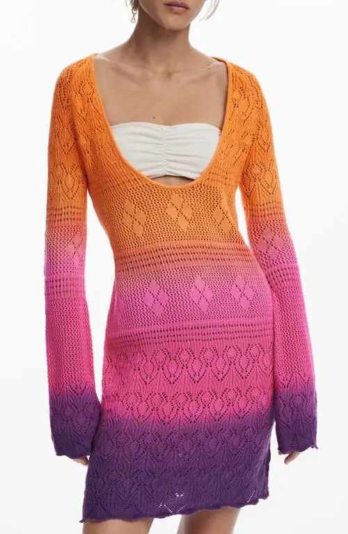 strapless open back dress Orange Ribbed Solid Sock by Southern Scholar main image 0