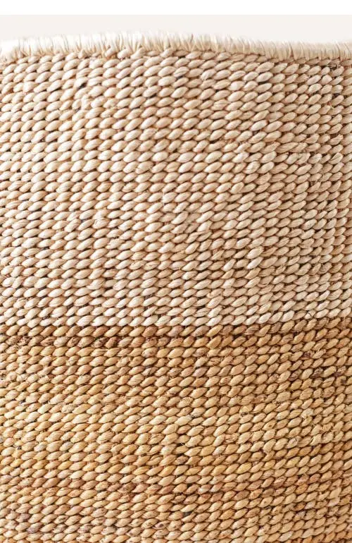INDEGO AFRICA Two-tone Banana Leaf Floor Basket