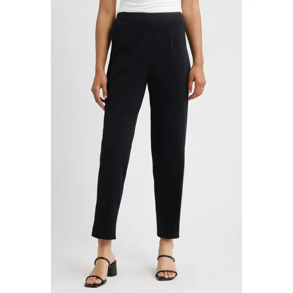 Misook Nancy Straight Leg Knit Trousers - Black