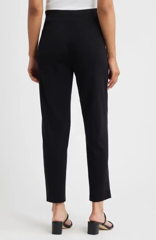 Misook Nancy Straight Leg Knit Trousers - Black