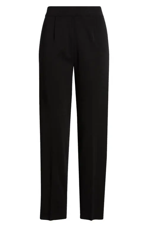 Misook Nancy Straight Leg Knit Trousers - Black