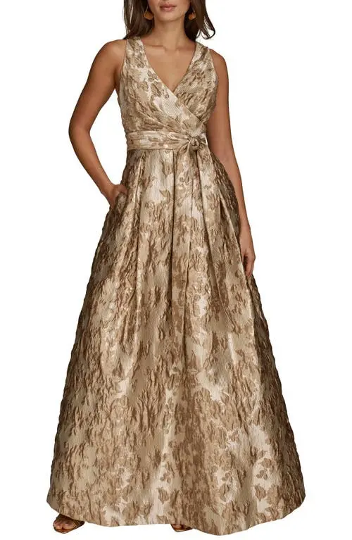 Donna Karan New York Metallic Jacquard Ballgown