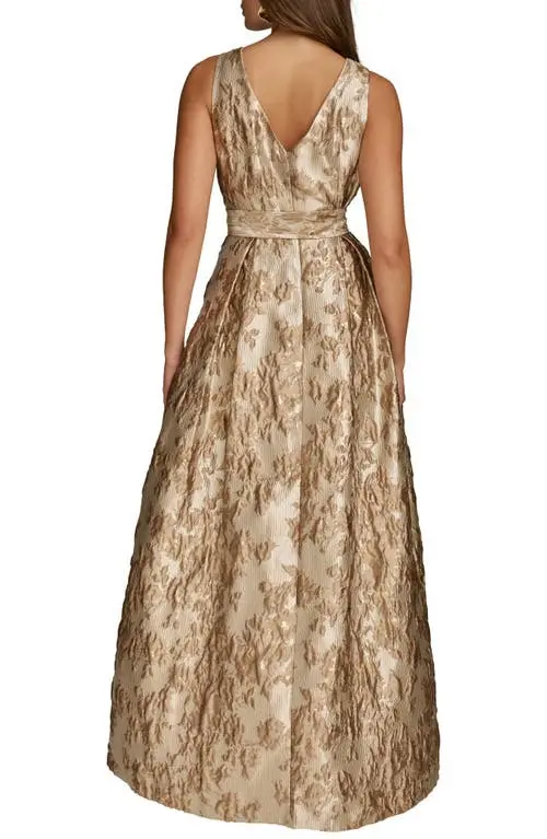 Donna Karan New York Metallic Jacquard Ballgown