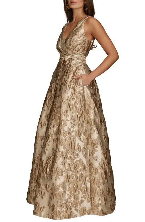 Donna Karan New York Metallic Jacquard Ballgown