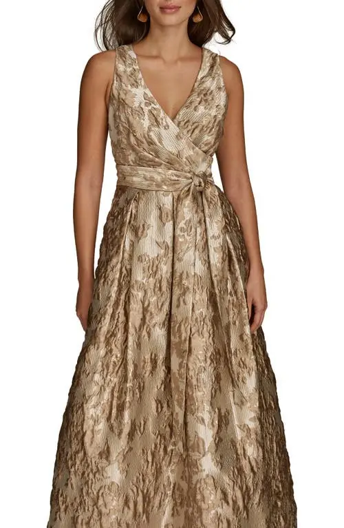 Donna Karan New York Metallic Jacquard Ballgown