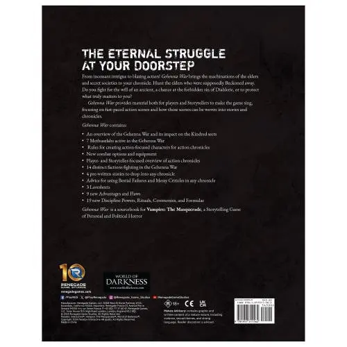 RENEGADE GAME STUDIOS The Masquerade 5th Edition Roleplaying Game