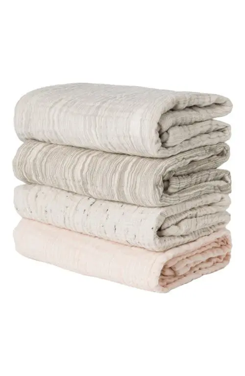 OLIVE & LINEN Soho Supersoft 4-layer Cotton Gauze Hand Towel Bundle - Olive