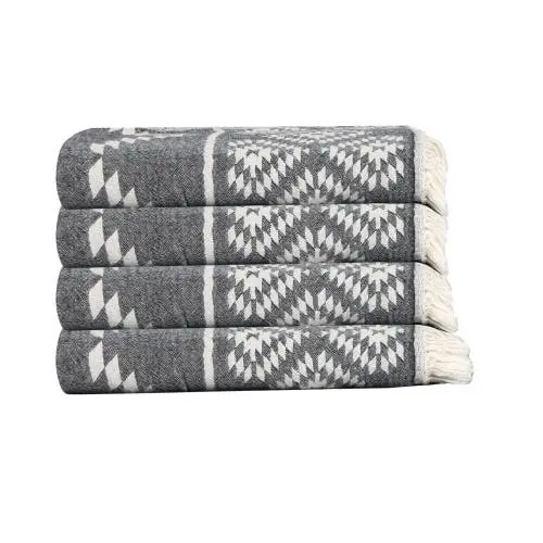 OLIVE & LINEN Turkish Cotton Hand Towel Bundles - Black