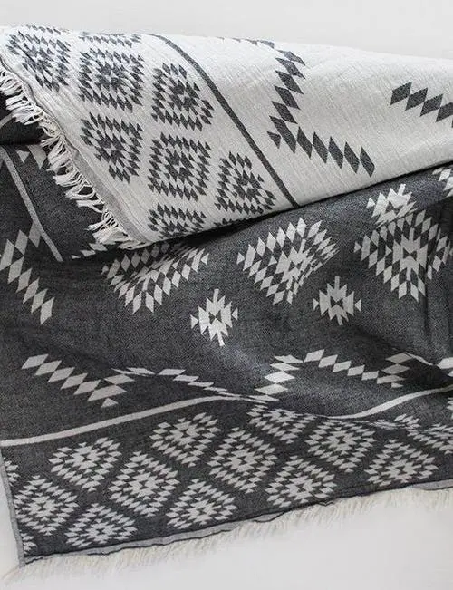 OLIVE & LINEN Turkish Cotton Hand Towel Bundles - Black