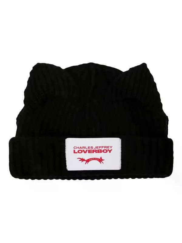 CHARLES JEFFREY Bear Ribbed-knit Beanie