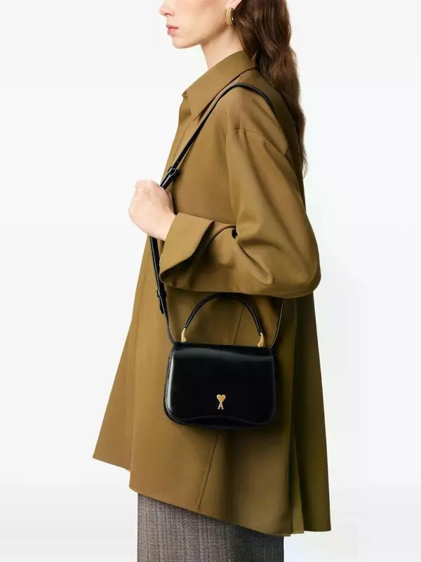 AMI Paris Glazed Leather Handle Bag