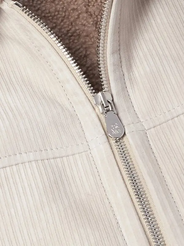 Brunello Cucinelli Slim-fit Ribbed Shearling Jacket