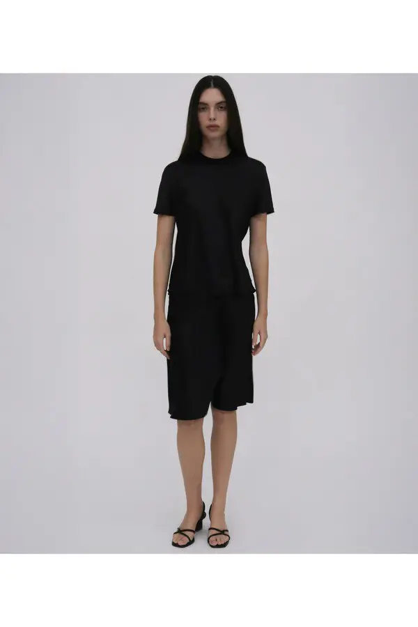 Rosetta Getty Bias Knee Length Skirt - Black