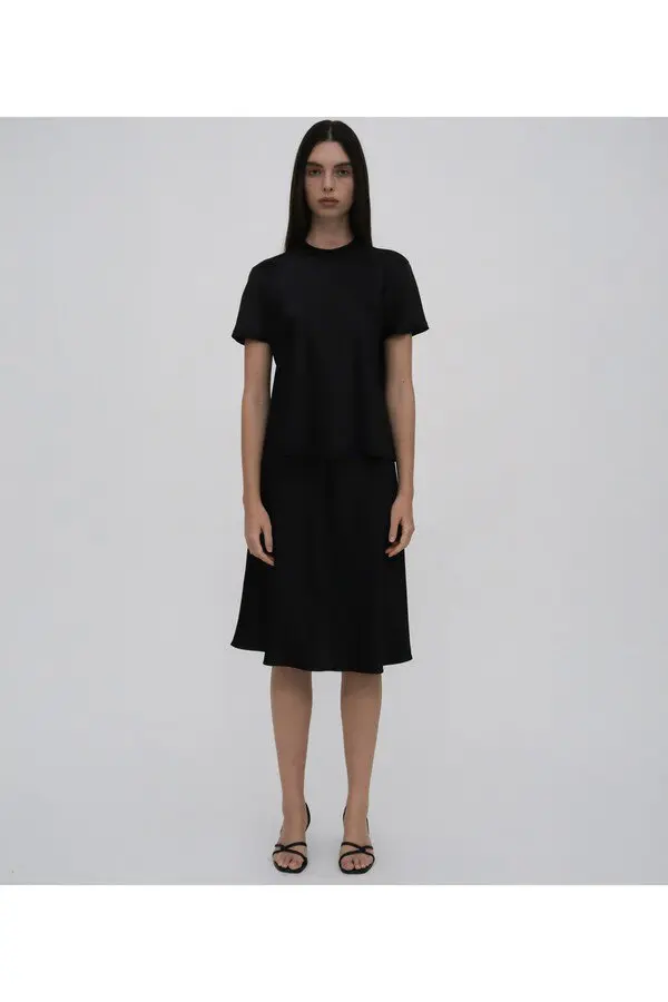 Rosetta Getty Bias Knee Length Skirt - Black