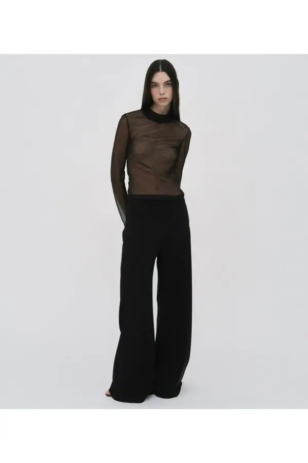 Rosetta Getty Turtleneck Sheer Jersey T-shirt