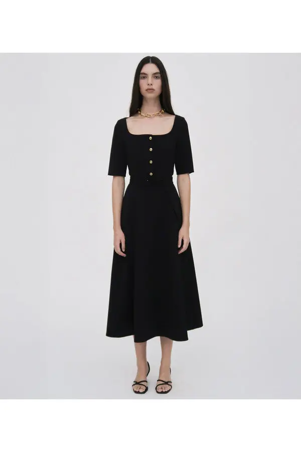 Rosetta Getty Fitted Button-front Dress