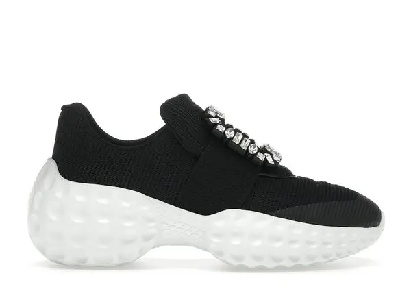 ROGER VIVIER Viv' Run Light Crystal Buckle Sneakers - Black