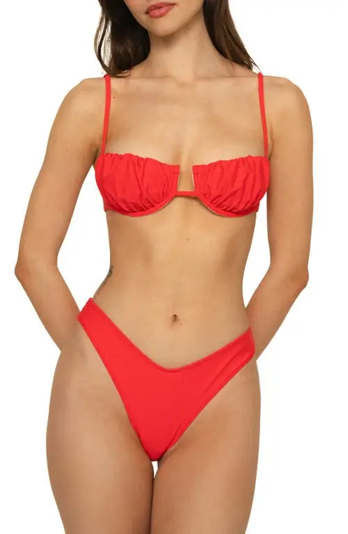 MONTCE Petal Underwire Bikini Top - Cherry