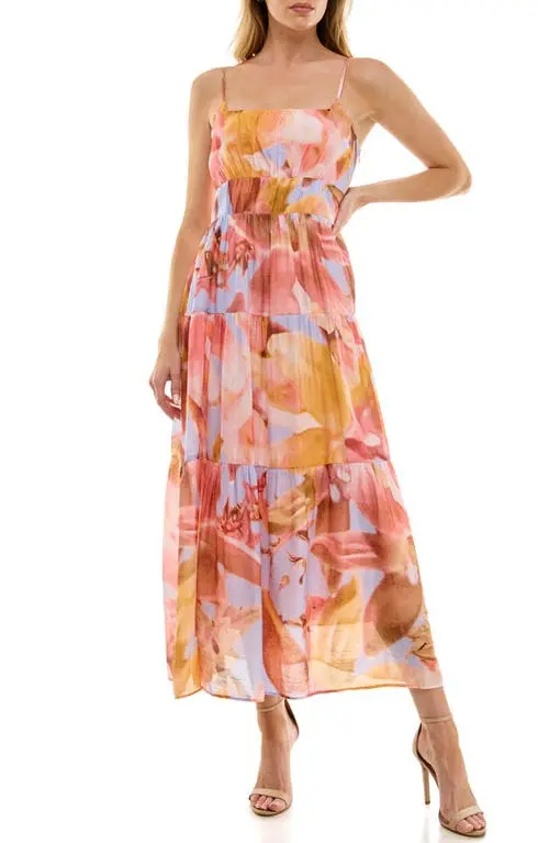 chinese dress ladies Hello Beautiful Fuchsia Abstract Floral Fit & Flare Maxi Dress Small main image 0