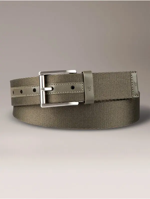 Calvin Klein Tonal Fabric Belt - Olive