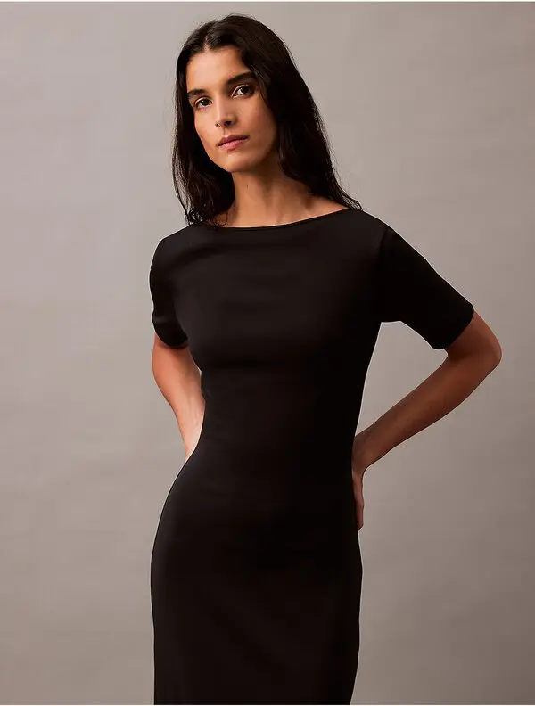 Calvin Klein Backless Jersey Maxi Dress In Black Beauty - 75% Off |  Editorialist