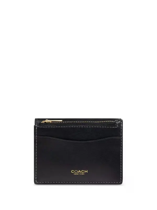 COACH Essential Logo-plaque Leather Card Holder - Black